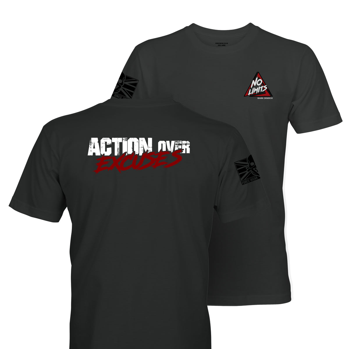 ACTION OVER EXCUSES TAG & BACK WHITE INK ED | Military | Veteran ...