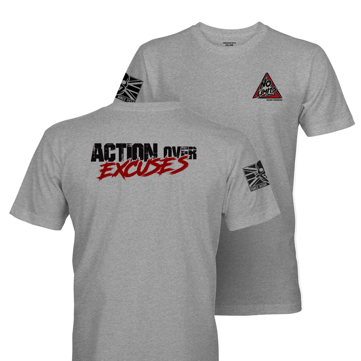 ACTION OVER EXCUSES TAG & BACK | Military | Veteran | Force Wear