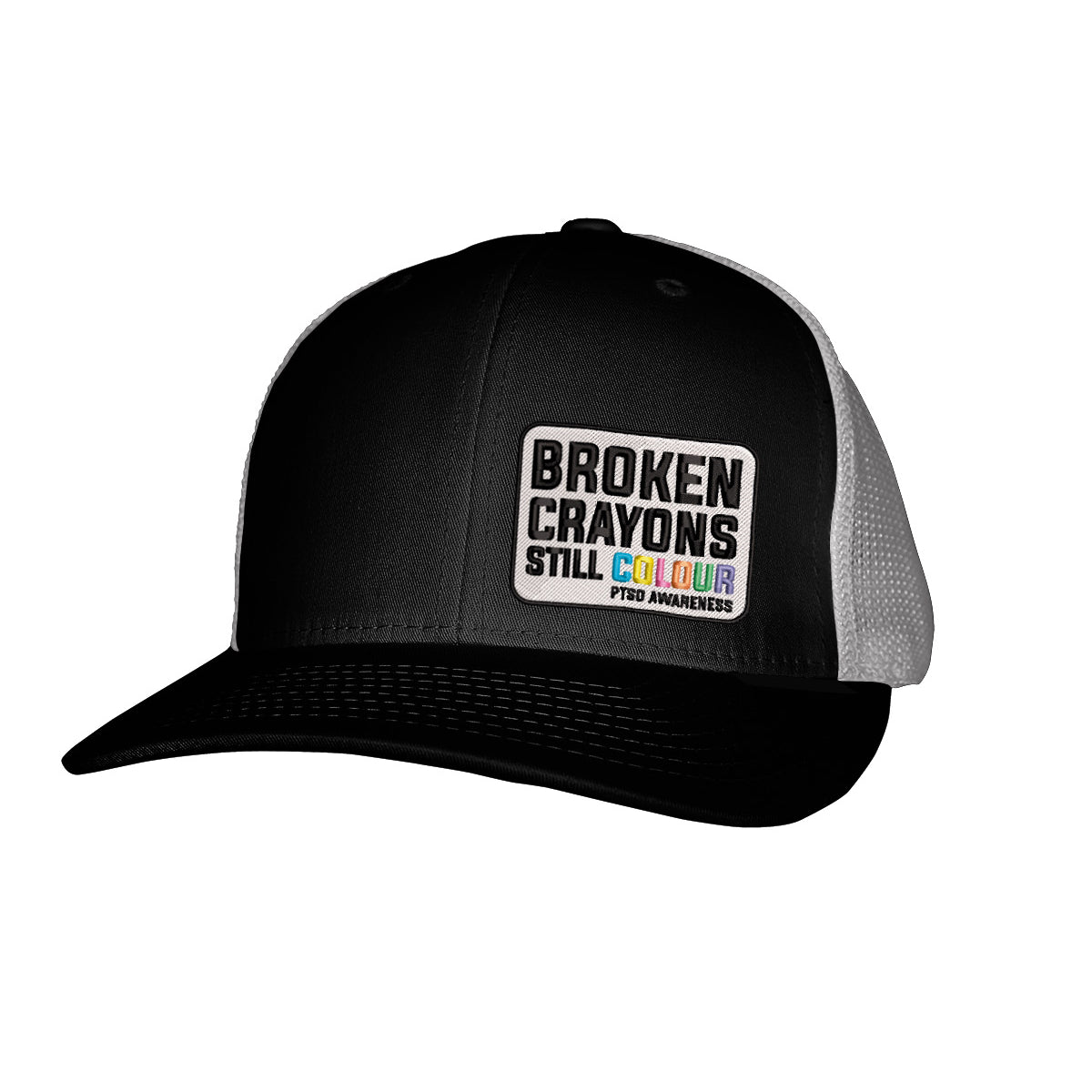 PTSD BROKEN CRAYONS STITCH-STYLE™️ - TWO-TONE MESH BACK SNAPBACK ...
