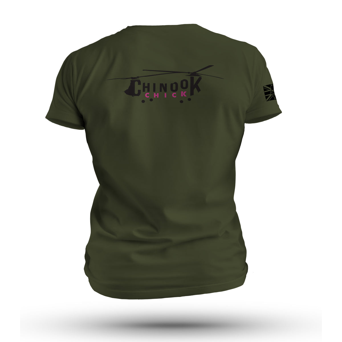 CHINOOK 'CHICK' BLACK INK TAG & BACK T-Shirt | Military | Veteran ...