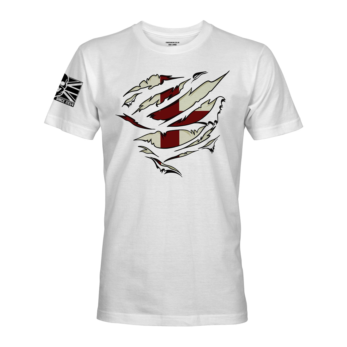 RIPPED ST GEORGES FLAG T-Shirt | Military | Veteran | Force Wear